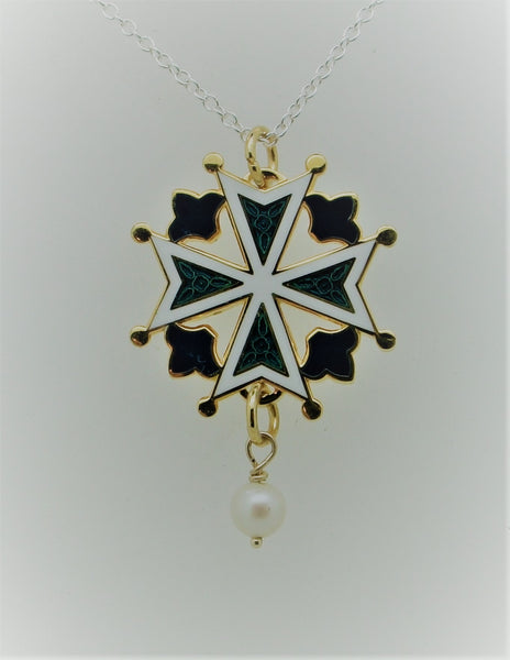 Enamel Huguenot Cross Necklace – Chuck Norton Designs